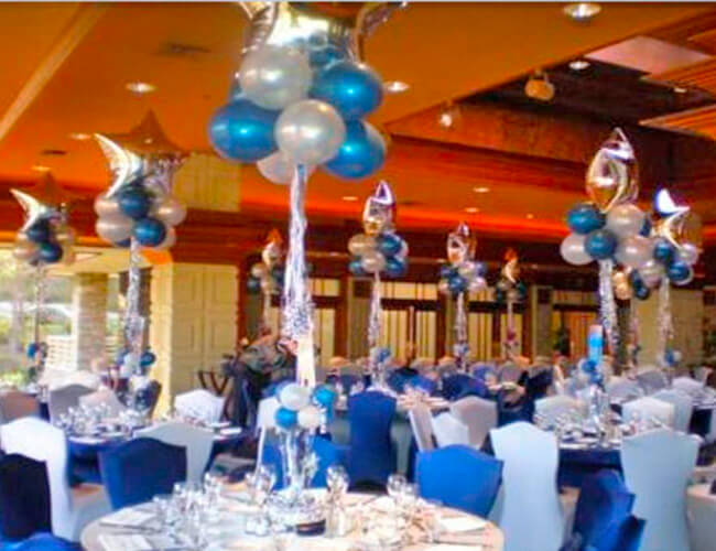 Decoracion de globos azules - Miami Party Rentals