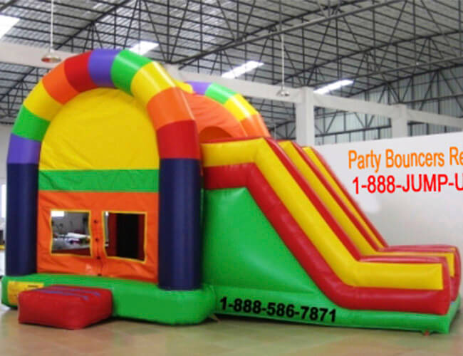 Rainbow Bounce Double Slide - Miami Party Rentals